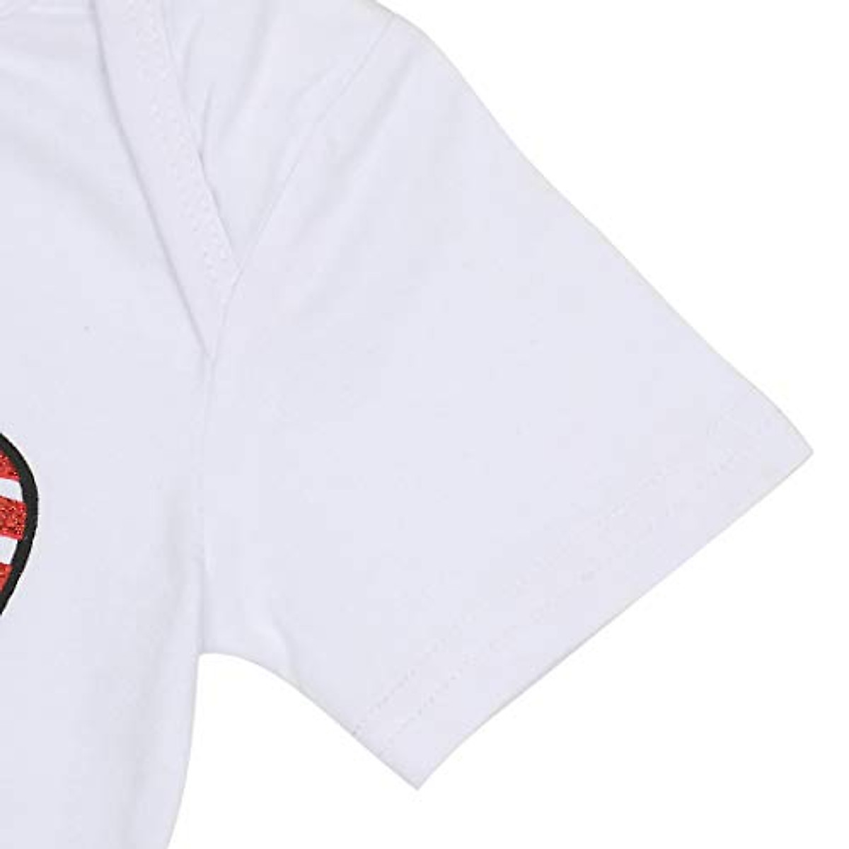 UNIQUEONE 3Pcs Baby Girls Merica Flag Stars Print Romper Bodysuit Sequins Shorts+Headbands Sets