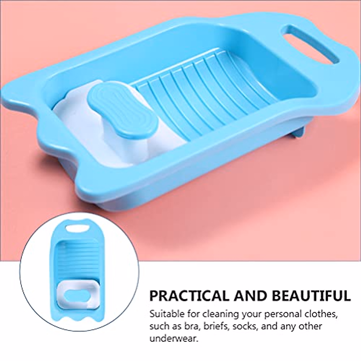 Cabilock Plastic Washboard Basin Non- Slip Washing Washboard Plastic Home Laundry Washboard Mini Washboard for Kids Shirts