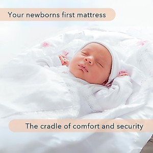 First Essentials Bassinet Cradle Mattress Pad (Rectangle, 17X35) for Newborn Comfort Breathable Easy Clean Hypoallergenic Waterproof Made in USA