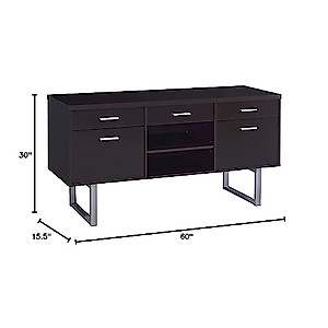 Coaster Home Furnishings Lawtey 5-Drawer Credenza with Adjustable Shelf Cappuccino