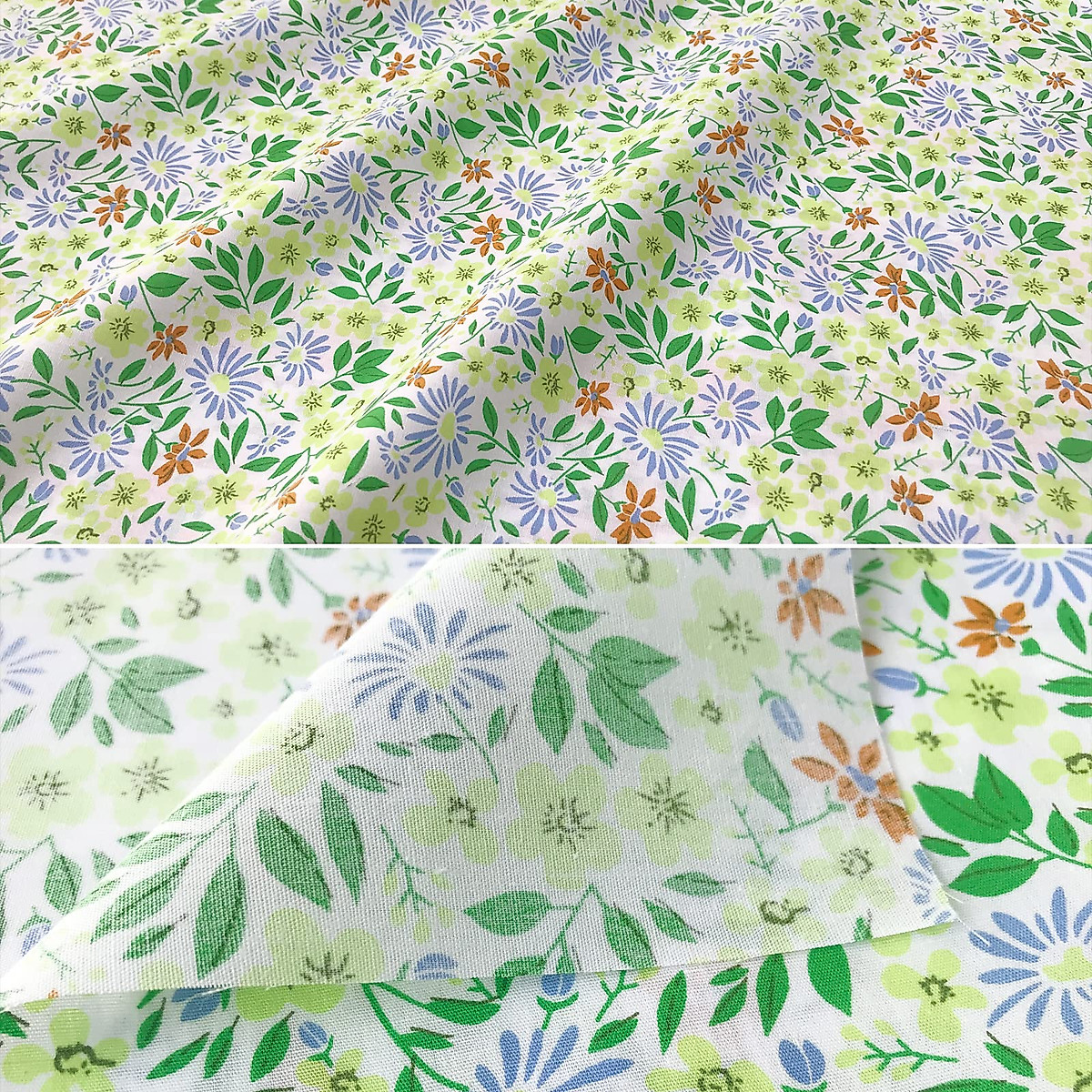 Mililanyo 8pcs 18 x 22inches (46x56cm) Floral Cotton Fabric Small Flower Pattern Pre-Cut Quilt Squares Fat Quarters Fabric Bundles for Sewing and Quilting