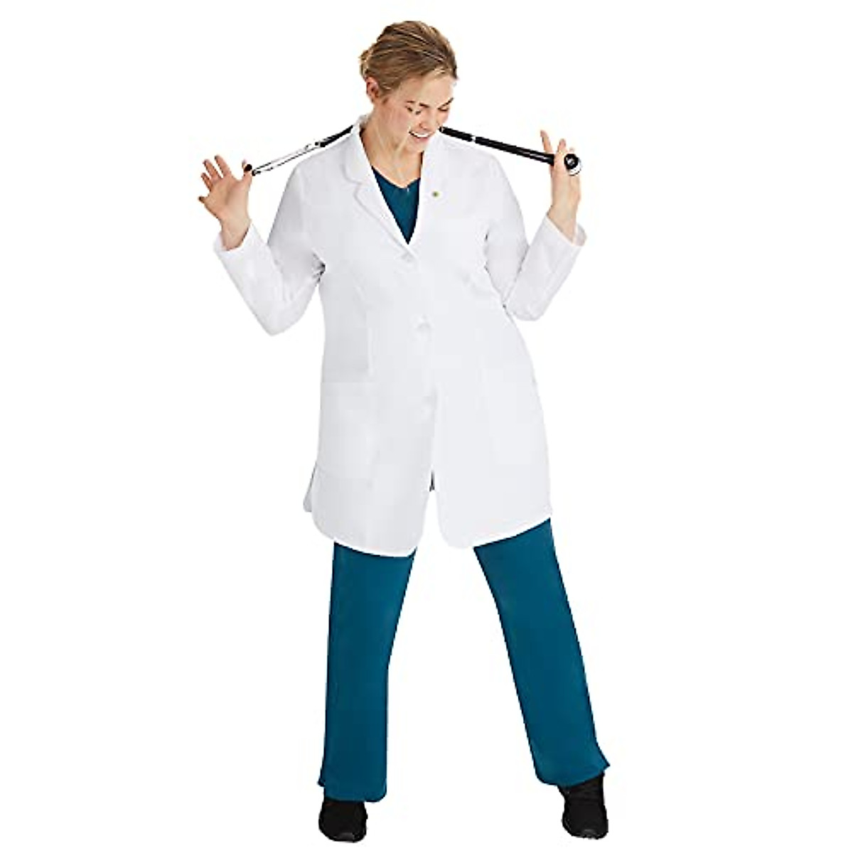Healing Hands Lab Coat Women 4 Pocket Mid Length 5101 Fiona Womens Lab Coat The White Coat Modernist Collection White M