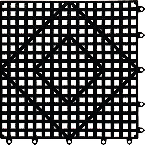 San Jamar Versa-Mat Bar Service Mat, Bar Mat, Bar Spill Mat with Non slip for Restaurants, Plastic, 12.5 x 12.5 x 0.63 Inches, Black