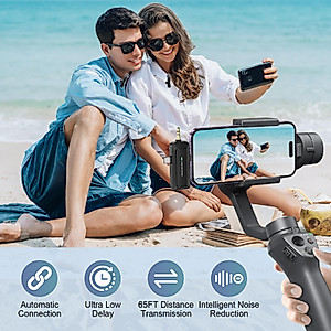 BZXZB Wireless Lavalier Microphone for iPhone - Android Phone/Pad/Camera/Laptop Audio Recording, Newest Professional 2 Pack Mini Lapel Mics for YouTube/Interview/Vlog/Livestream/Podcast
