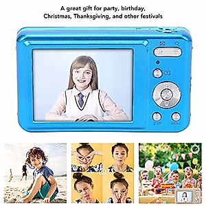 Zunate Kids Camera, 48MP Vlogging Camera, 8X Optical Zoom Compact Portable Digital Camera, 2.7in Screen Video Camera for Kids Teens Gifts (Blue)