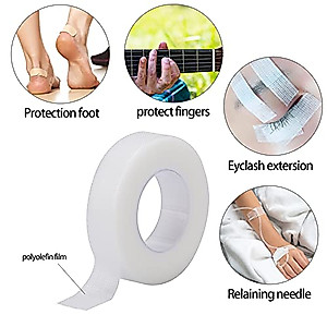 10 Rolls PE Micropore Medical Tape for Individual Eyelash Extension, Under Eye Tape for Lash Extensions 0.5 inch x 10 Yards