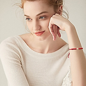 Initial Bracelets for teen girls/boys, Initial C Letter Bracelets Charm Bracelets Handmade Bracelets for Valentines Day Mother's Day Birthday Graduation Gifts (Red, C)