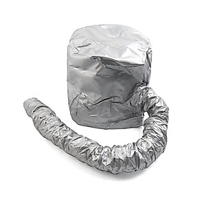 Qtqgoitem Silver Tone Polyester Portable Hair Drying Styling Soft Bonnet Hood Blow Dryer Connect Cap (model: c8b 7fe 9e8 580 171)