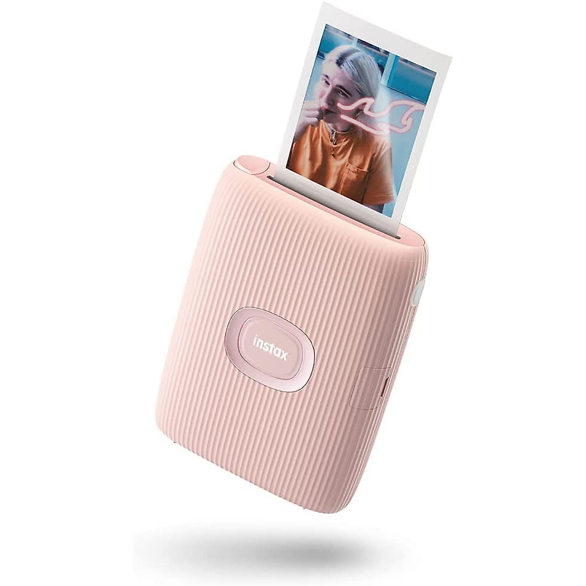 Fujifilm 16767208 Instax Mini Link 2 Smartphone Printer Soft Pink Bundle Instax Mini Twin Pack Picture Format Instant Daylight Film 20 Shots