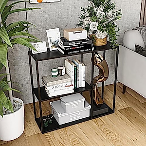 DCLRN Console Table,Sofa Table Entrance Table Narrow Long with Storage Rack for Entrance,Foyer,Hallway, Sofa,Living Room,Bar,Kitchen(Black)