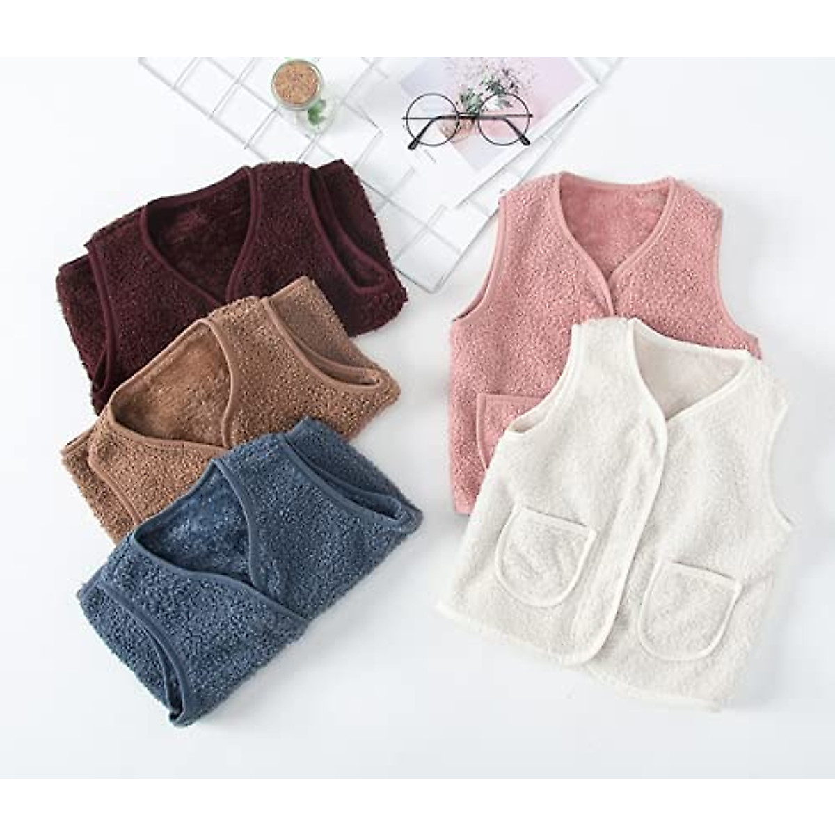 warmstraw Baby Boys' Winter Vest Soft Warm Zipper Closure Fleece Jackets Vests Outfit Coat Sleeveless Blue for 2-3T