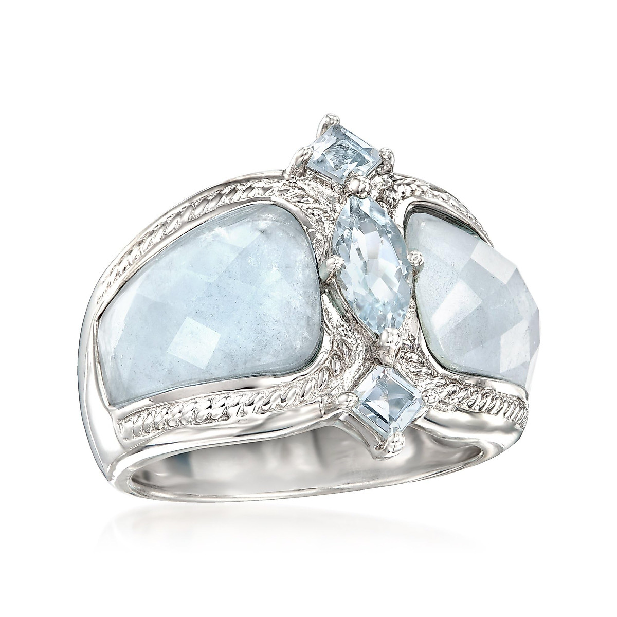 Ross-Simons 5.85 ct. t.w. Aquamarine Ring in Sterling Silver. Size 9