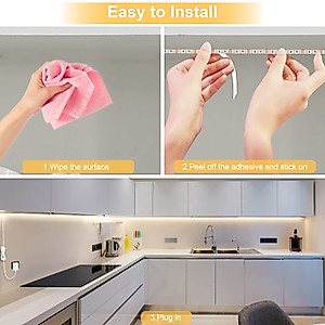 LAFULIT 10 PCS Under Cabinet Lights Kit, Stick on Lights, Flexible Led Strip Lights with Remote and Power Adapter, for Kitchen Cabinet Shelf Desk Counter Corner, 4000K Neutral White, 16.4ft