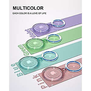 4 Pack Airtag Keychain Waterproof, Air Tag Holder for Apple Airtag GPS Tracker, Soft Full-Body Shockproof Apple Tag Case for Dog Cat Collar, Luggage, Keys (4 Holder+1 Lanyard)