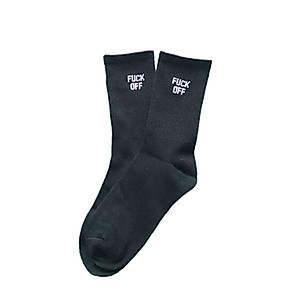 Qrupoad Mens Novelty Crew Tube Socks with Funny Sayings Unisex Cotton Socks