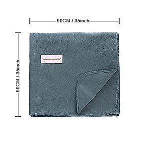 100% Cotton Knitted Baby Swaddle Blanket with Hat Set, 35"x35", Newborn Swaddle Wrap, Receiving Blankets, Burping Cloth & Stroller Cover, Perfect for Boys Girls (Dark Green)