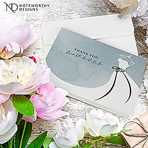 Bridal Shower Wedding Thank You Cards with Envelopes, Thank You From The Bride To Be Cards, Bridal Shower Thank You, 30 count