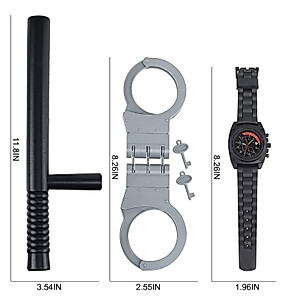 16 Pcs Police Pretend Play Toys,Police Role Play Kit for Halloween Dress Up Party,Cop Toy Set,Boys and Girls Role-Playing Toys,Police Toys Set for Birthday Party Gift