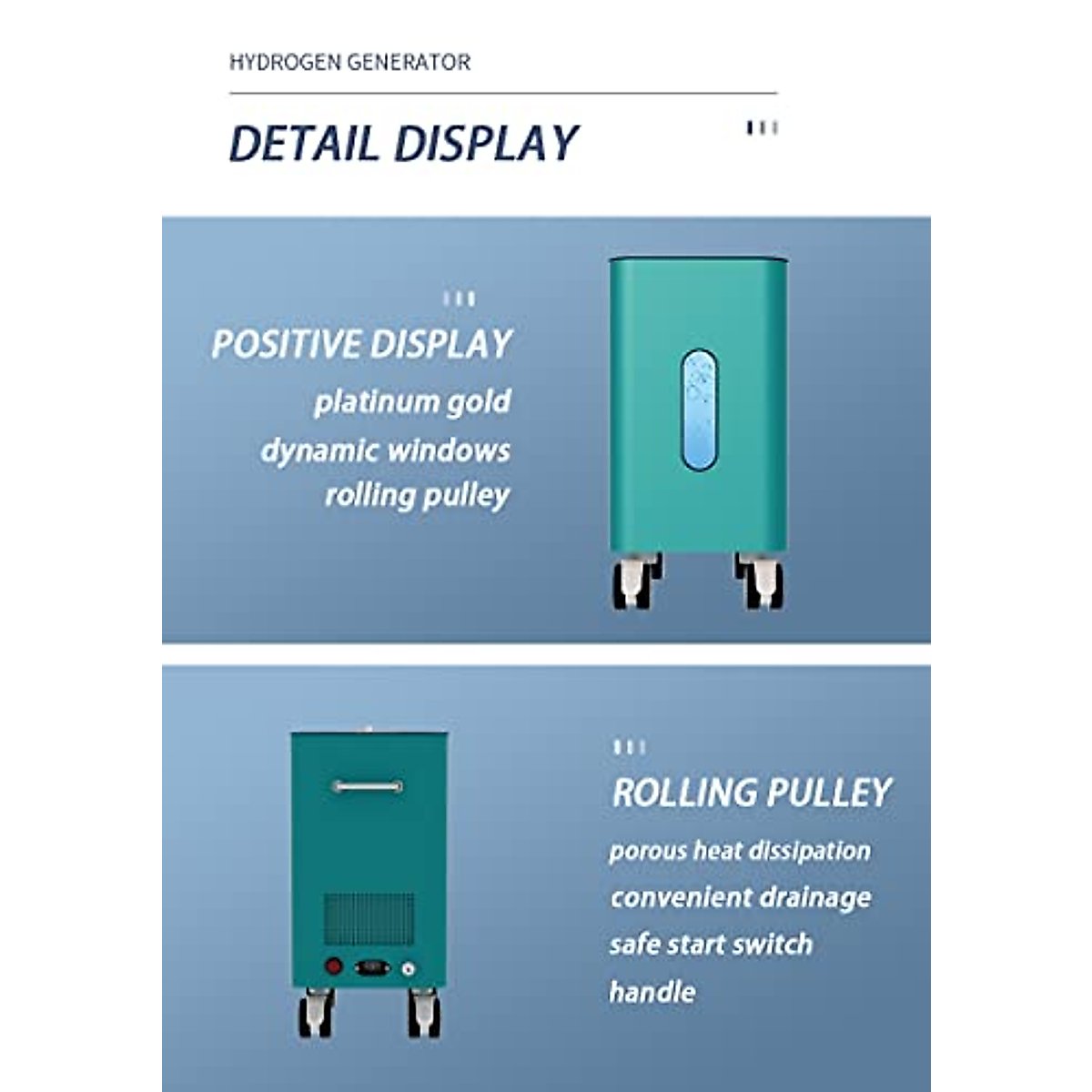 FXNFXLA Hydrogen Generator 900ml/min, 99.99 Percent High Purit Portable H2 Inhalation Machine, 5 Intelligent Detection Systems, Continuous H2 Supply, for Home Office