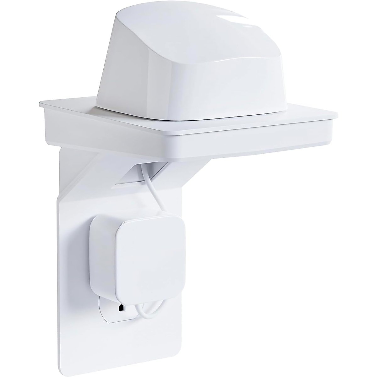 ECHOGEAR Outlet Shelf for Standard Outlets - Next-Gen Design with Built in-Cord Storage & Room for Bulky Plugs - Quick Install with Included Hardware