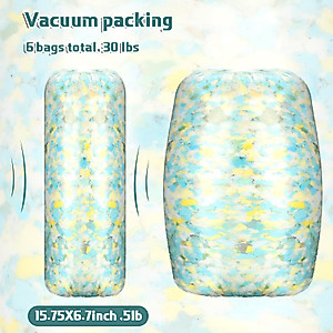 Frienda 6 Pack 30 Lbs Bean Bag Filler Bulk, Shredded Memory Foam Filling Soft Bean Bag Chair Filler Stuffed Animals Stuffing for Pillow Cushion Dog Bed Couch Replacement Fill, 5 Lbs Per Pack