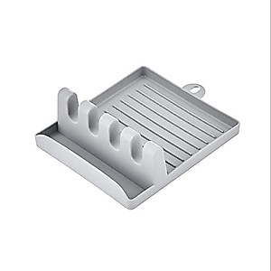 Utensil rest, spoon holder for stove top, spoon rest, Heat-Resistant for Drip Pad, plastic spoon rest for Multiple, kitchen counter tools holder, utensil holder for counter (Gray)