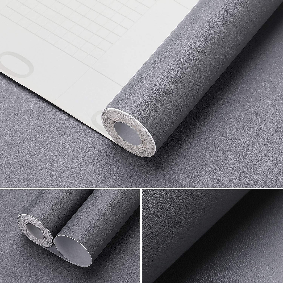 Oxdigi Black Contact Paper Peel and Stick Wallpaper for Shelf Liner Cabinet Table Drawer Door Reform Decorative Thick Self Adhesive Removable Vinyl Film 24 x 196 Inches