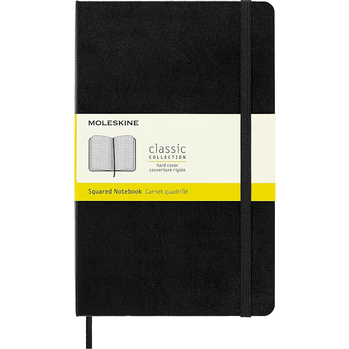 Moleskine Classic Notebook, Hard Cover, Large (5" x 8.25") Squared/Grid, Black, 240 Pages