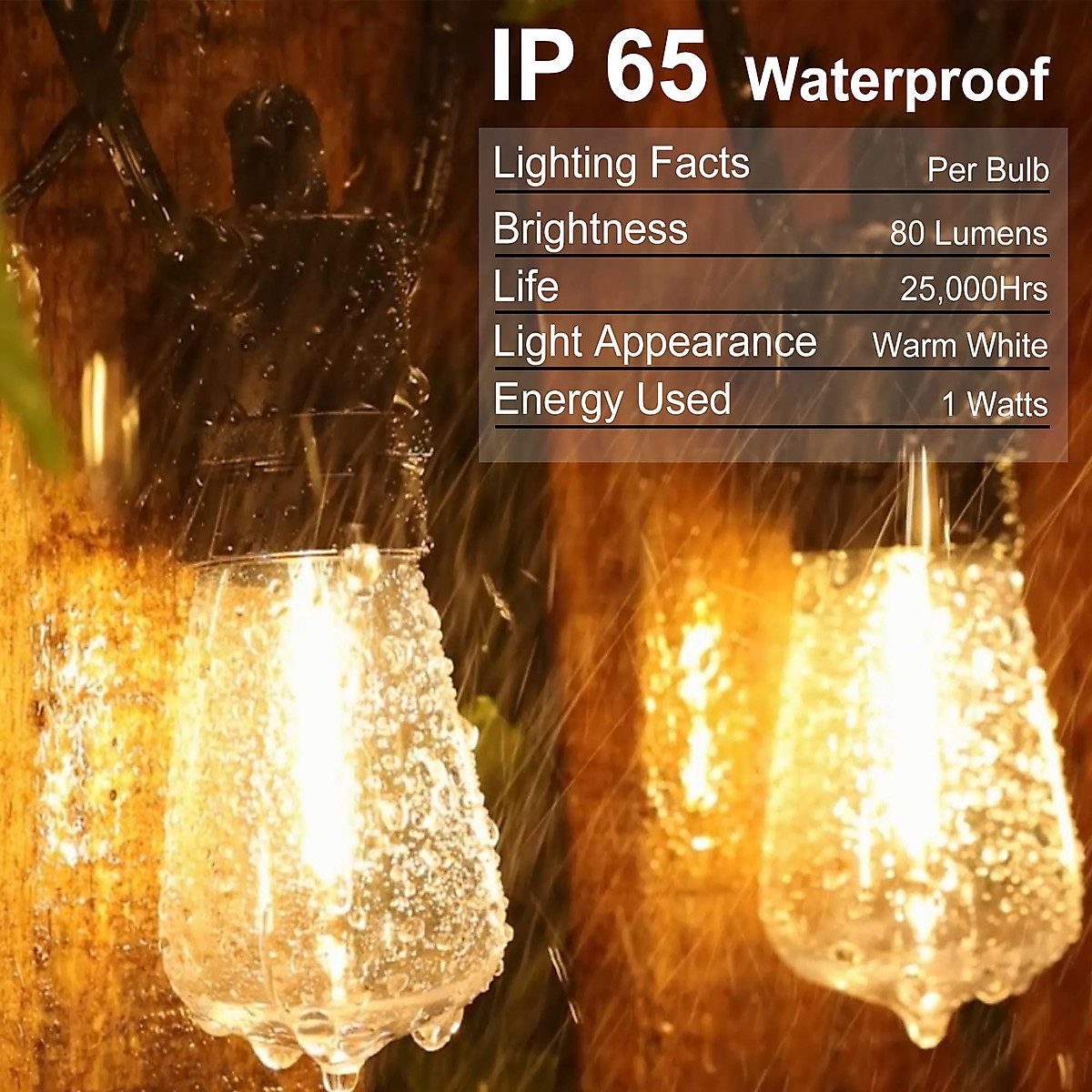 LONIUTO Outdoor Solar String Lights, 50 FT Solar Powered LED String Outdoor Lights Waterproof & Shatterproof, Patio Solar Hanging Lights with 15 Bulbs, Decorative Lights for Outdoor Backyard