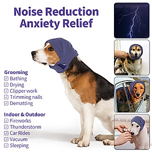 Nanaki Dog Calming Hoodie No Shake Ear Wraps for Dogs Ear Protection Ear Dog Cover Muffs Dog Head Warp Anxiety Relief Dog Hematoma Ear Wrap Head Cover The Grooming and Force Drying Dog Ear Protector