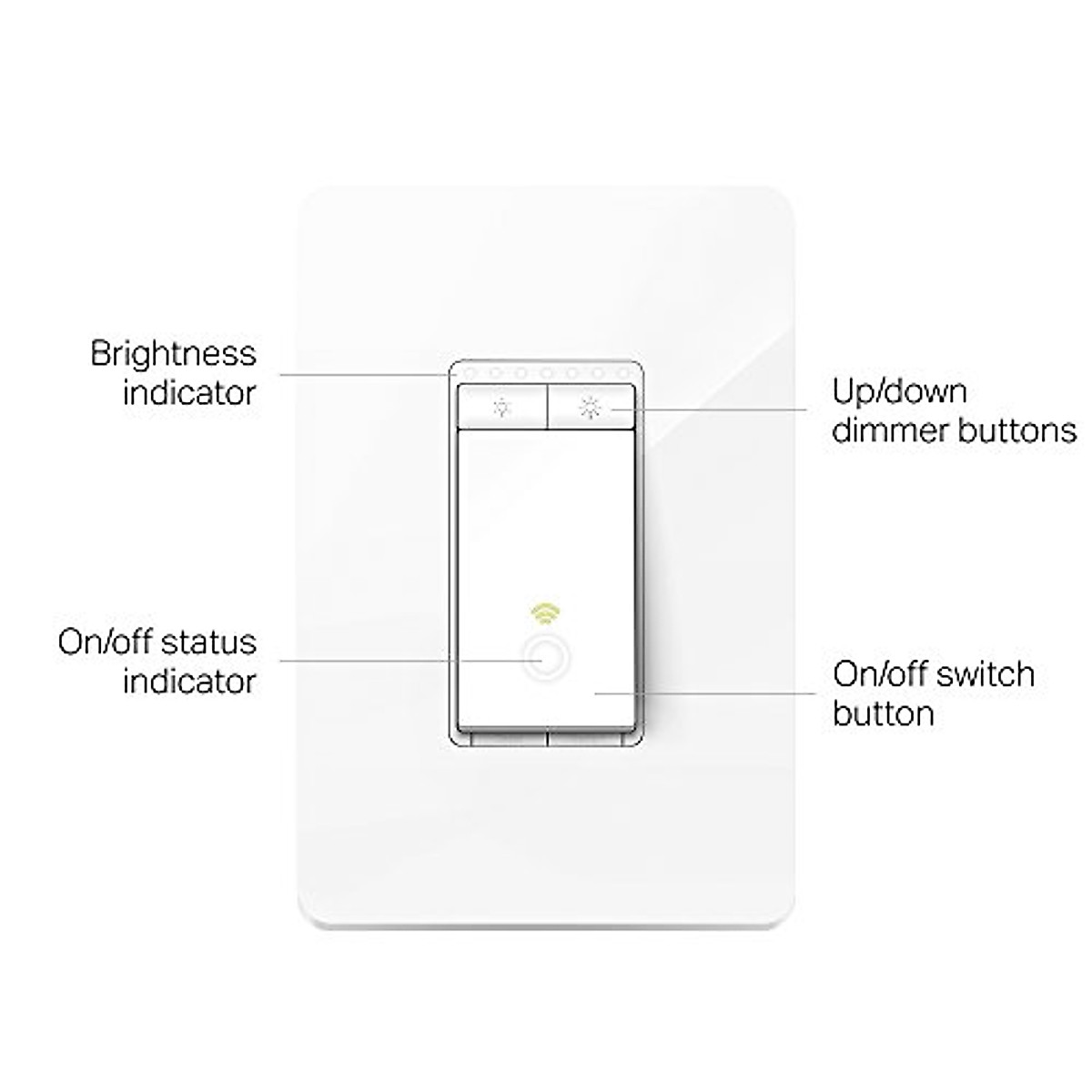 Kasa Smart KP200 Plug by TP-Link & Smart HS220 Dimmer Switch by TP-Link, Single Pole, Needs Neutral Wire, Wi-Fi Light Switch for LED Lights, Compatible with Alexa and Google Assistant, 1-Pack