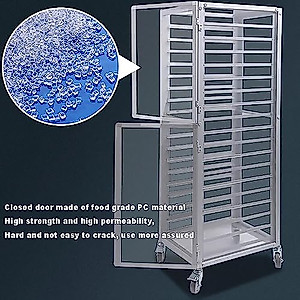 Wonetfls Commercial Aluminum Bun Pan Sheet Rack 18-Tier Bakery Rack with Brake Casters for Kitchen Restaurant and Cafeteria Stackable Cooling Racks for Baking