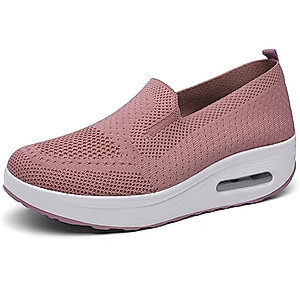 Women's Orthopedic Sneakers, Comfy Women's Orthopedic Platform Sneakers Walking Air Cushion Orthopedic Slip on Shoes (Pink, us_footwear_size_system, adult, women, numeric, medium, numeric_7_point_5)
