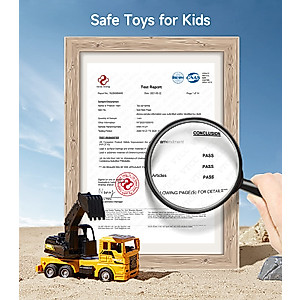 Geyiie Construction Trucks Toys, Kids Construction Vehicles Site, Sandbox Toys Playset for Boys Girls, Pull Back Cars Excavator Tractor Bulldozer Gifts for Party Favor