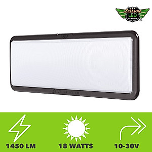 Leisure LED RV LED Ceiling Light Fixture 20" x 6.5" - 1450 Lumen with Touch Dimmer Switch Interior Burnt Bronze Lighting for Car/RV/Trailer/Camper/Boat DC 12V Natural White 4000-4500K (2-Pack)