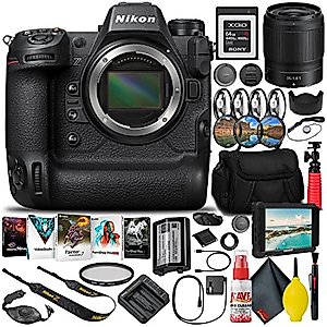 Nikon Z9 FX-Format Mirrorless Camera Body (1669) + 35mm f/1.8 S Lens + 64GB XQD Memory Card + 7" HD Monitor + Editing Software + Camera Bag + Pro Filter Kit + 12" Tripod (Renewed)