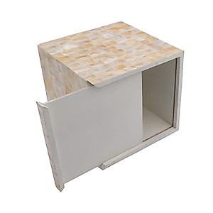 Square Tissue Holder – Decorative Tissue Box Cover is Finished in Beautiful Mother of Pearl by The Metal Magician
