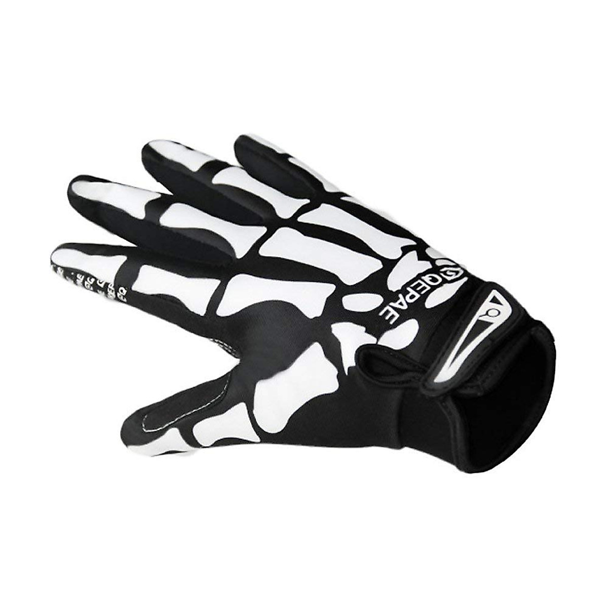QEPAE® Unisex Breathable Cycling Full Finger Gloves Non-Slip Auto Racing Gloves for Biking Running Sporting Weightlifting Hunting Training - Skeleton Pattern - XL