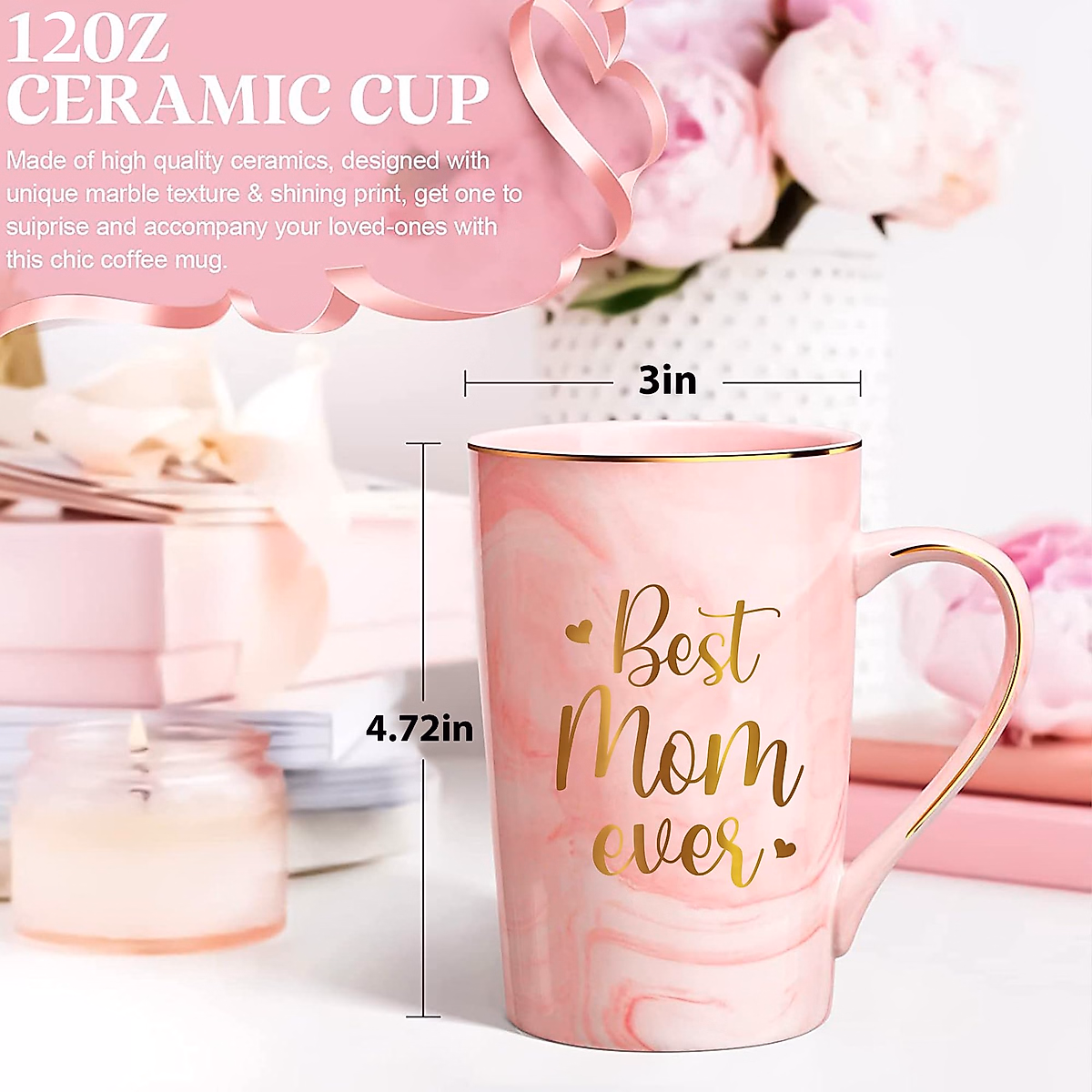 Best Mom Ever Mug Mom Mug Best Mom Ever Gifts Mom Coffee Mug Mom Mugs from Daughter Son Kids Things To Get Your Mom For Christmas, Mothers Day, Birthday Best Mommy Ever Gifts Pink Mug 12oz
