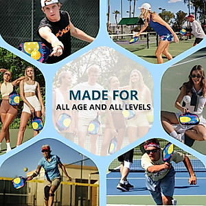 TNELTUEB Pickleball Paddles Set of 2 Pickleball Rackets 8 Pickle Balls 1 Portable Bag - USAPA Approved Lightweight Pickleball Racquet Outdoor & Indoor Use