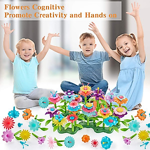 Bu-buildup BBU.01.002 Flower Building Toys, Garden Building Block, Pretend Gardening Toy, Creative Play Toy, 98 PCS Early Educational Toy, Build a Bouquet Floral Arrangement Playset for Kids 3 & Up