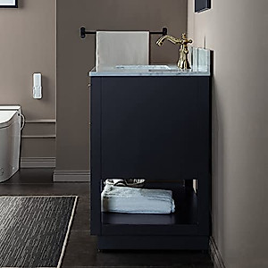 Woodbridge Venice-3621-Grey-G+ CAVT3722-8 Vanity with top, 37"x22", Grey with Gold Trim