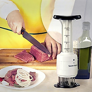 Meat Tenderizer/Sauces Injector/Tenderizer Injector/Meat Injector/Needle 30 Stainless Steel(3 Injection Needle Pinhole) Marinade Flavor Syringe ,Ultra Sharp Stainless Steel Blades - Apriller