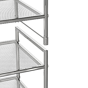 Simple Houseware 3-Tier Stackable Shoe Shelves Storage Utility Rack, Silver