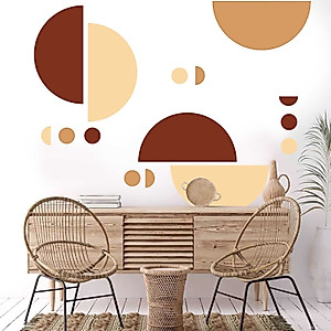 Half Circle Wall Decal Semicircle and Dots Abstract Wall Stickers Modern Geometric Decals Removable Peel and Stick Wall Stickers for Nursery Living Room Office Decor