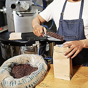 LIANYU Ice Scoop, 12 Ounce Stainless Steel Scoop, Metal Heavy Food Scoops for Ice Cube Flour Beans, Utility Scooper for Kitchen Bar Shop, Mirror Finish, Dishwasher Safe