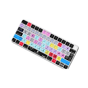 XSKN Shortcut and Language seriers Silicone Keyboard Cover Skin for 2021 New M1 Chip iMac Magic with Touch ID A2449 Lock Key A2450 Without Numeric keypad (US&EU Version Premiere Pro) K-382
