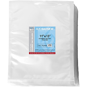 Avid Armor – Chamber Machine Pouches, Pre-Cut Chamber Vacuum Sealer Bags, Heavy Duty Seal Pouch, BPA-Free Chamber Sealer, Vacuum Chamber Pouches (250, 11x13)