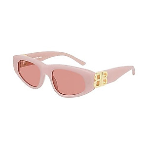 Balenciaga BB0095S 003 53MM Pink/Red Cateye Sunglasses for Women + Bundle with Designer iWear Eyewear Kit