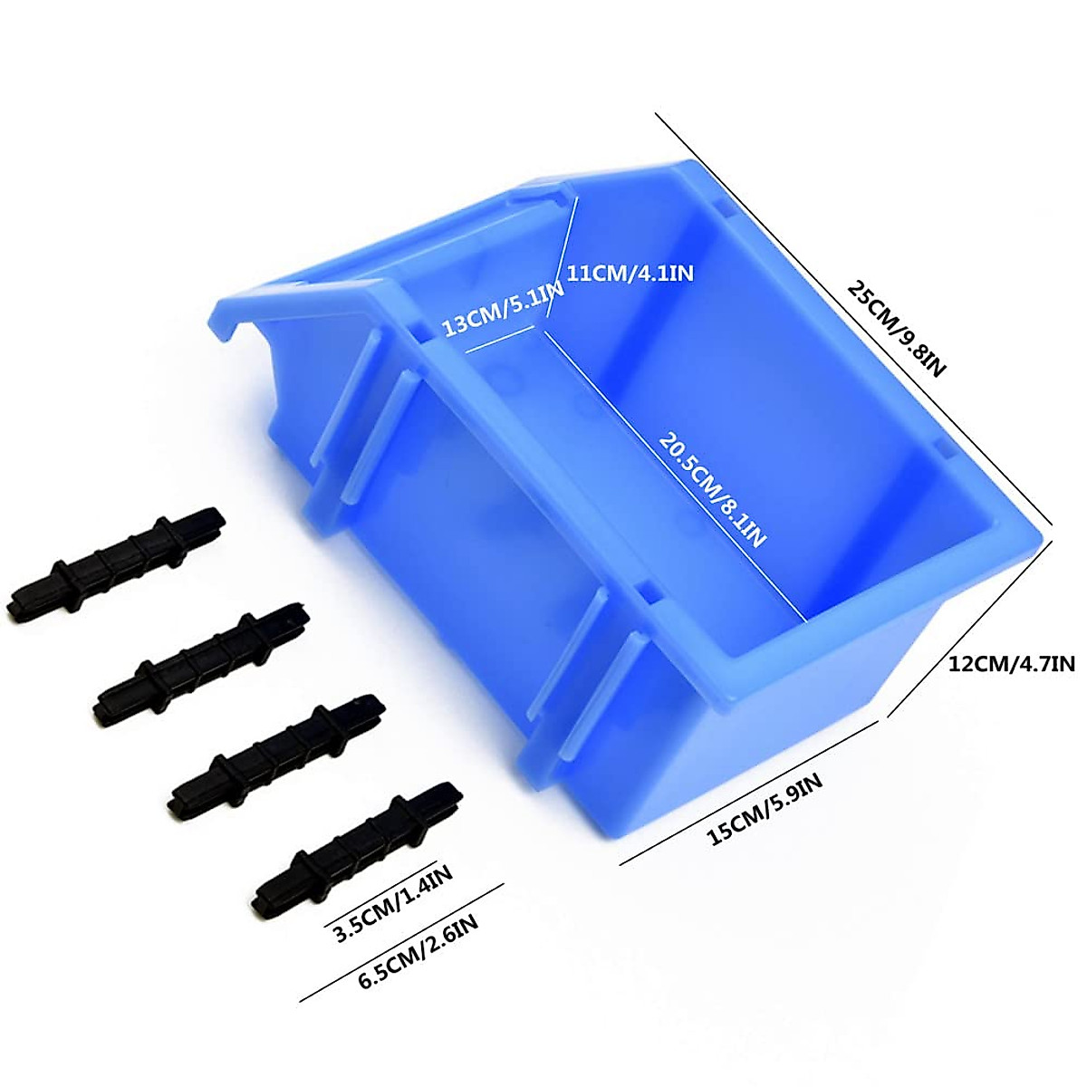 Stackable Storage Box Stackable Storage Bins Stacking Bin Storage Containers Rack Organizer Bin Tool Boxes Garage Bin Stackable Bins for Tool Hardware (Blue)